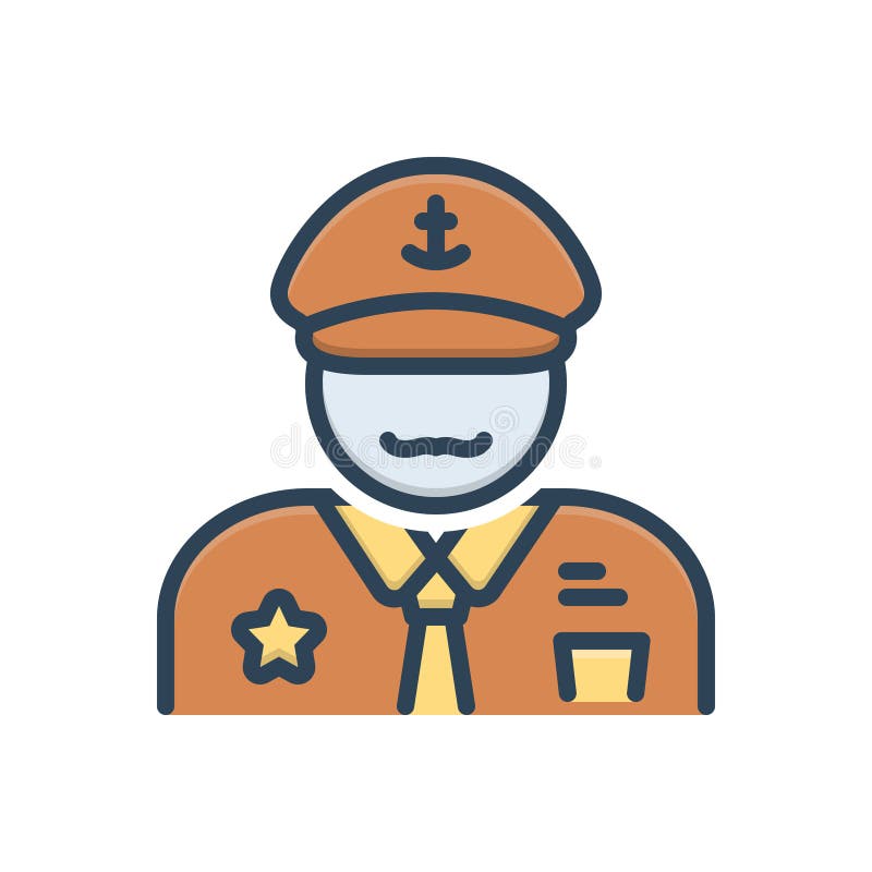 Color Illustration Icon for Captain, Skipper and Padrone Stock ...