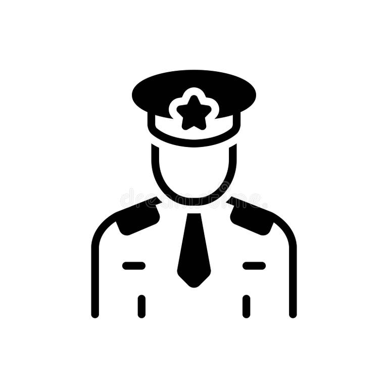 Black Solid Icon for Captain, Skipper and Master Stock Vector ...