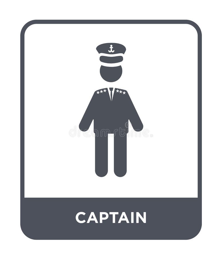 Captain Icon in Trendy Design Style. Captain Icon Isolated on White ...