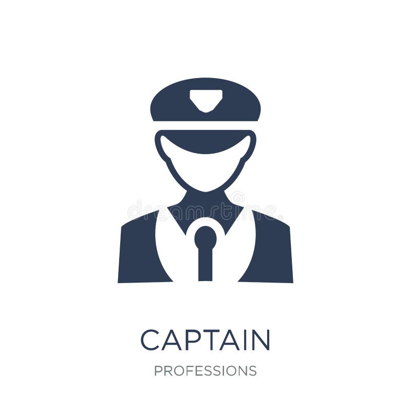 Captain Icon. Trendy Flat Vector Captain Icon on White Background from ...