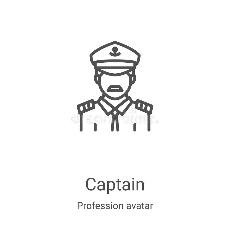 Captain Icon Vector from Profession Avatar Collection. Thin Line ...