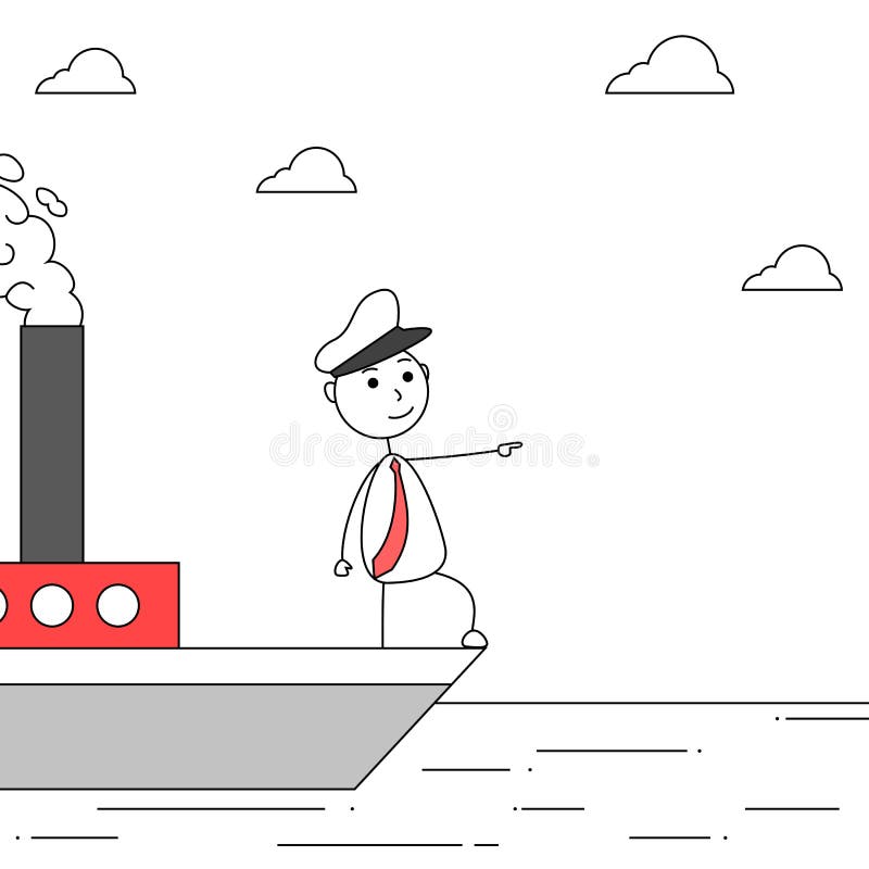 Captain and Leadership Concept Illustration Stock Vector - Illustration ...