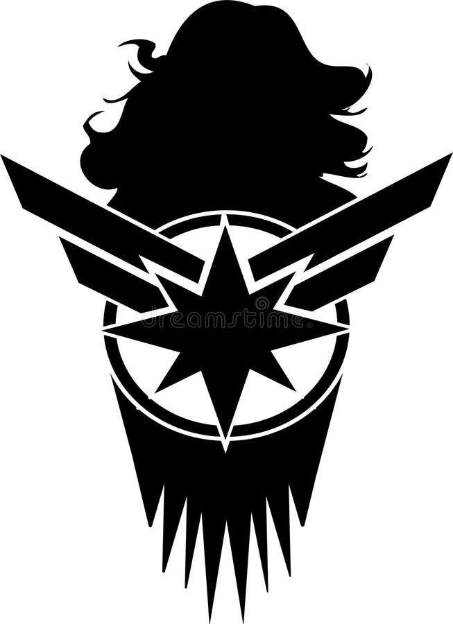 Captain Marvel Logo with Female Character Symbol Logo Monogram Vector ...