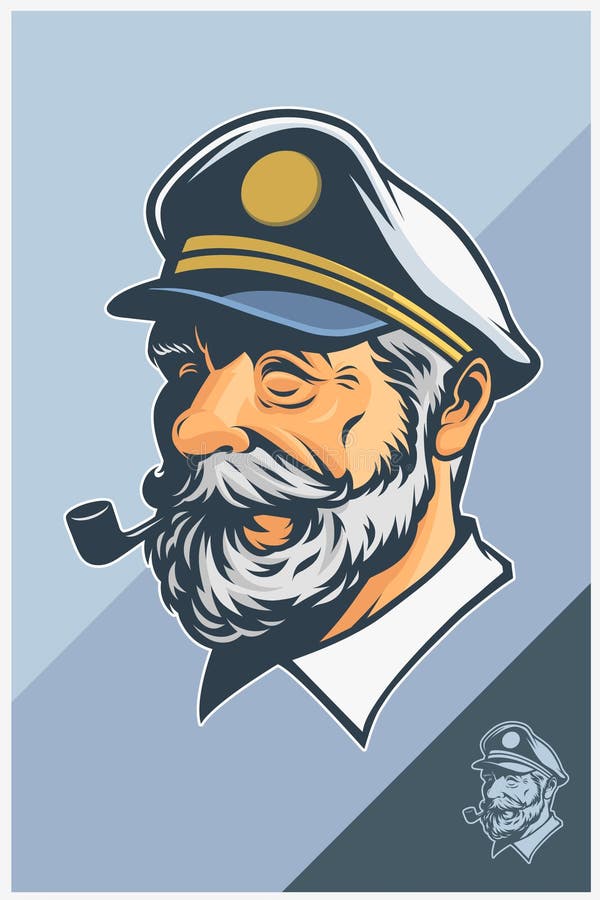 Captain Mascot Design for Logo Stock Illustration - Illustration of ...