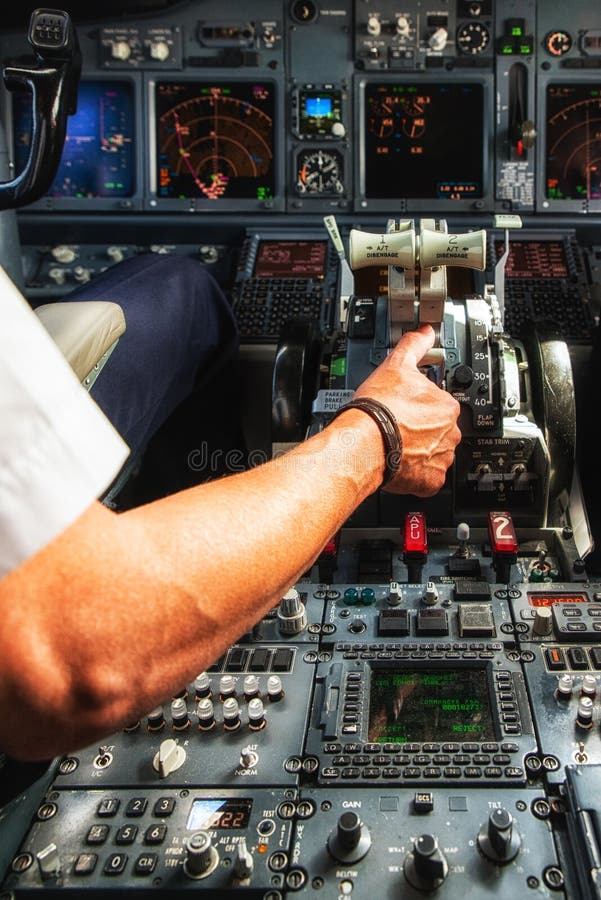 Pilot And Copilot In Commercial Plane Stock Image - Image of panel ...