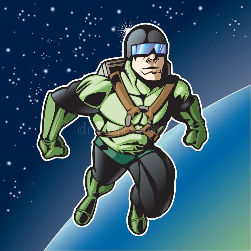 Captain Rocket Pack 2 stock vector. Illustration of powerful - 20450868