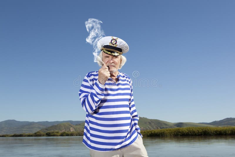 Captain smokes a pipe stock image. Image of beard, ship - 76974113