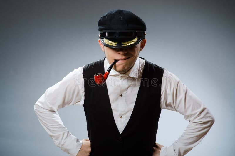 Captain smoking pipe stock image. Image of pipe, caucasian - 44324935
