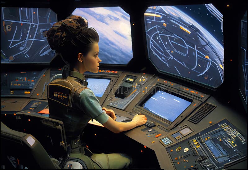 Spaceship Captain Futuristic Man Stock Illustrations – 61 Spaceship ...