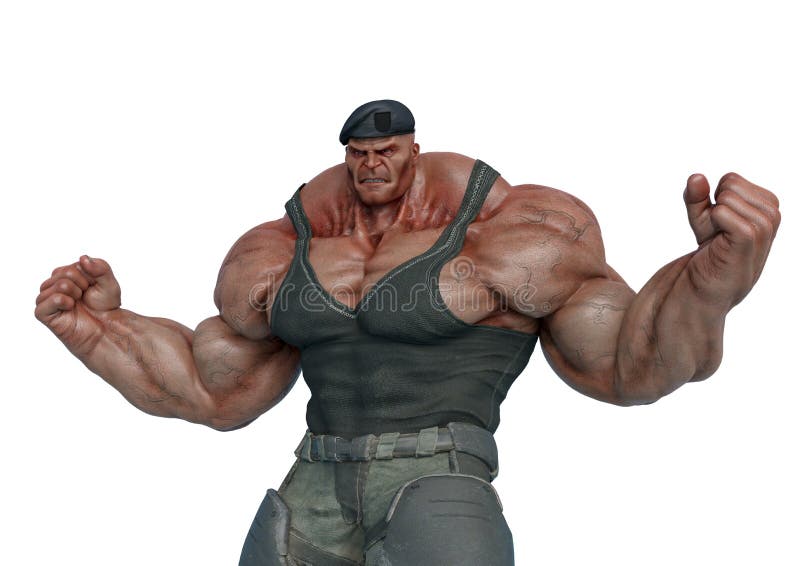 Captain Strong Charging In A White Background Stock Illustration ...