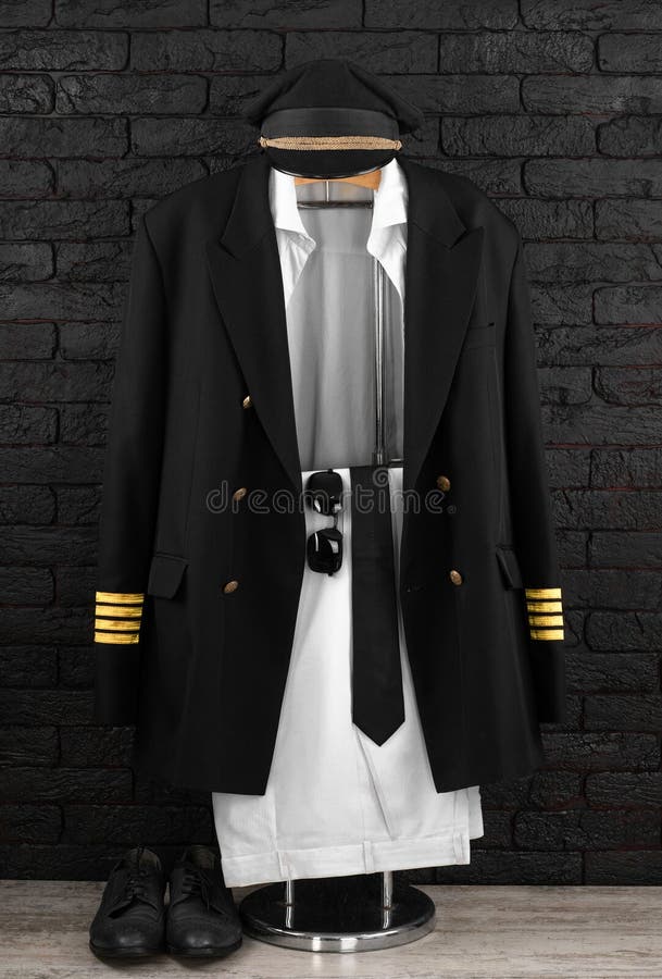 Captain uniform on hanger stock image. Image of navy - 332545673