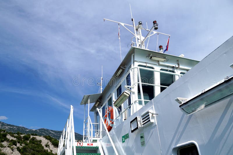 Captains Cabin at the Top of the Ferry, View from Below Stock Photo ...