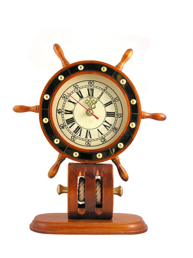 Captains Wheel Clock stock image. Image of wheel, boat - 733063