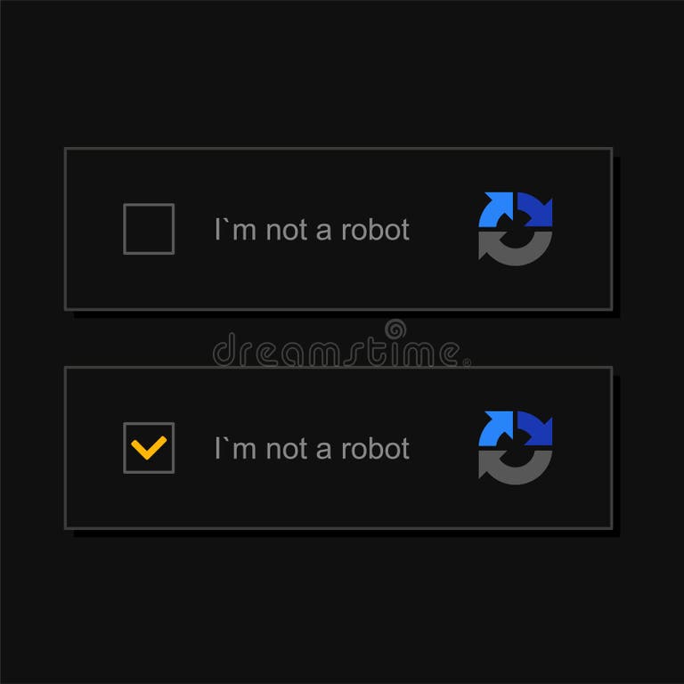 Captcha I am Not a Robot Set. Vector Stock Vector - Illustration of ...
