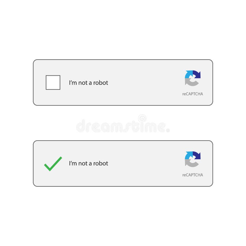 Captcha I Am Not A Robot On Laptop Screen Vector Stock Illustration