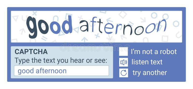 CAPTCHA Interface. Website Security Form Against Unwanted Messages and ...