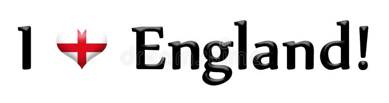 Caption I Love England Isolated on White Stock Illustration ...