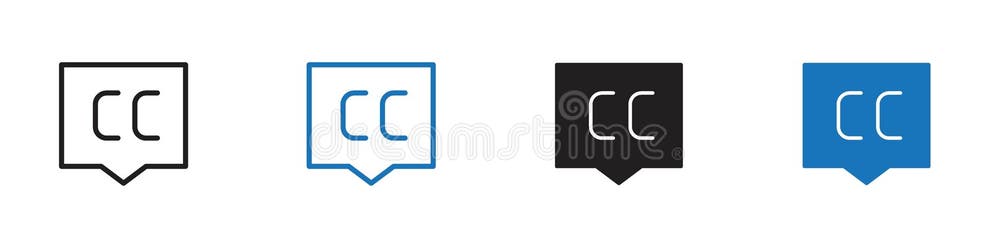 Caption Icon Vector Set Outline Stock Vector - Illustration of caption ...