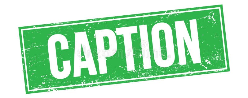 CAPTION Text on Green Grungy Rectangle Stamp Stock Illustration ...