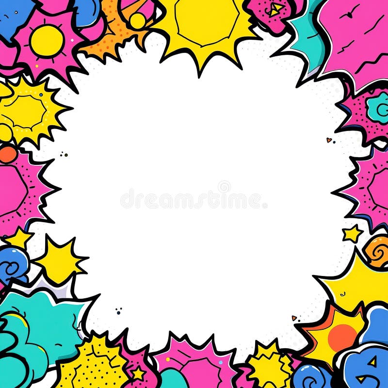Elevate Your Content with a Dynamic Pop Art Comic Border a Visual Feast ...