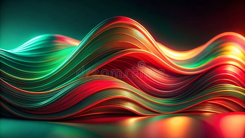 Captivating Abstract Art Exploring Dynamic Red and Green Wave Patterns ...