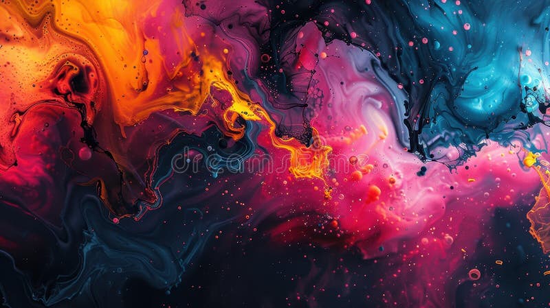Vibrant Abstract Painting Showcasing Swirling Colors and Dynamic Shapes ...
