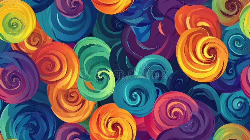 Vibrant Swirl Abstract Art Colorful Rainbow Spiral Pattern Background ...