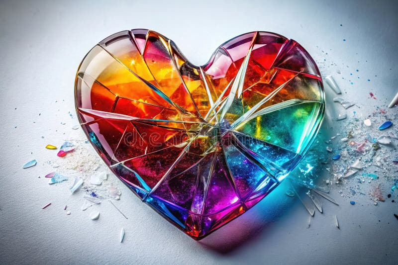 A Visually Striking Abstract Broken Heart a Contemporary White Canvas ...