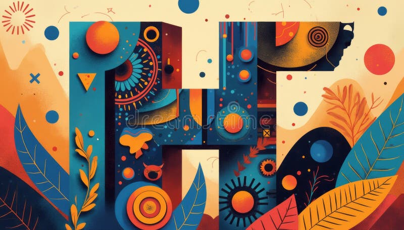 Vibrant Abstract Design Featuring Bold Shapes and Colors Stock Photo ...