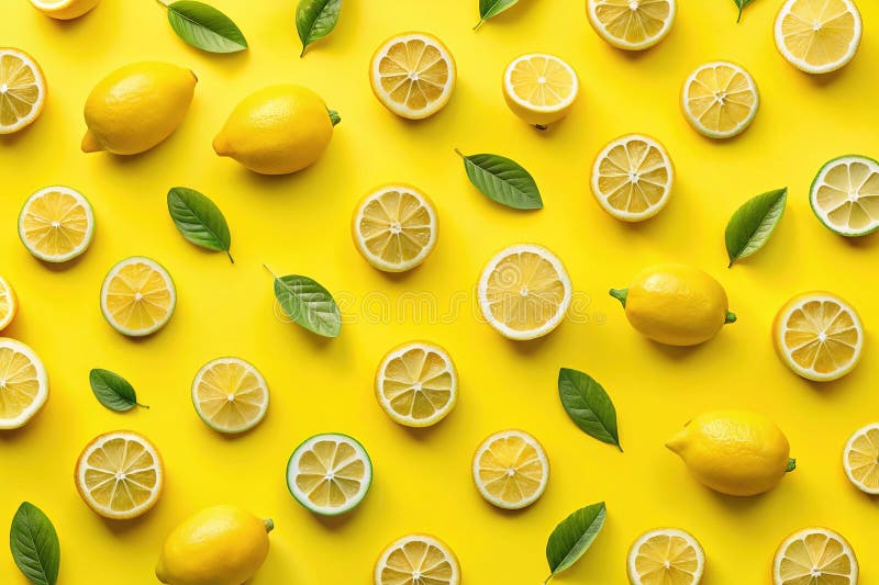 Vibrant Lemon Pattern Wallpaper a Stunning Abstract Design for Your Space Stock Illustration ...