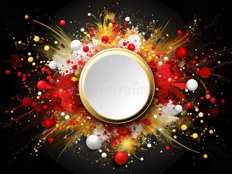 Dynamic Abstract Art Splash a Vibrant Fusion of Red White and Gold on a ...