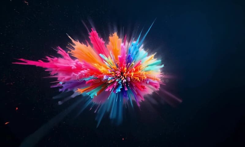 Vibrant Rainbow Color Explosion Abstract Art: a Symphony of Hues and ...