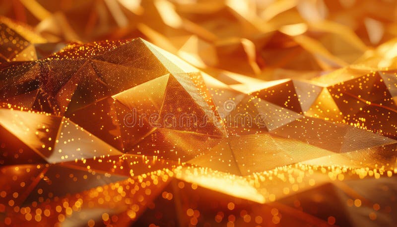 Abstract Amber Background with Modern Geometric Gold Patterns, Fluid ...