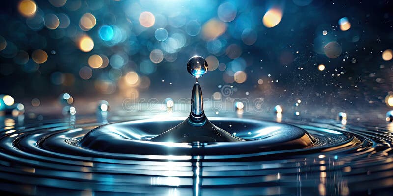 Captivating Abstract Background Falling Water Droplets in a Dark ...