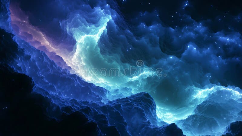 Mesmerizing Blue Psychedelic Abstract Background Evokes a Sense of Cosmic Wonder and Dreamlike ...