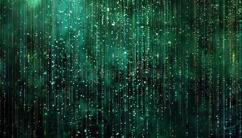 Abstract Matrix Code Background in Green Tones Generative AI Stock ...