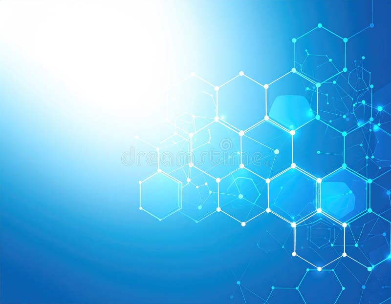 Abstract Blue Hexagon Network Technology Background Stock Illustration ...