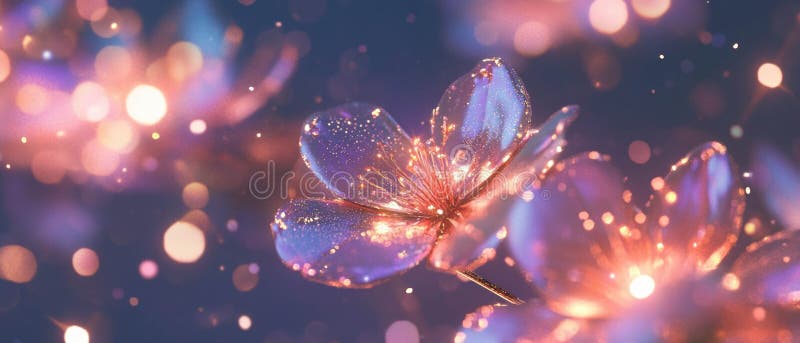 Captivating Abstract Background of Shimmering 3D Flowers with Sparkling ...