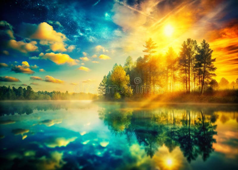 Vibrant Double Exposure Gradient Background a Stunning Visual Fusion of ...