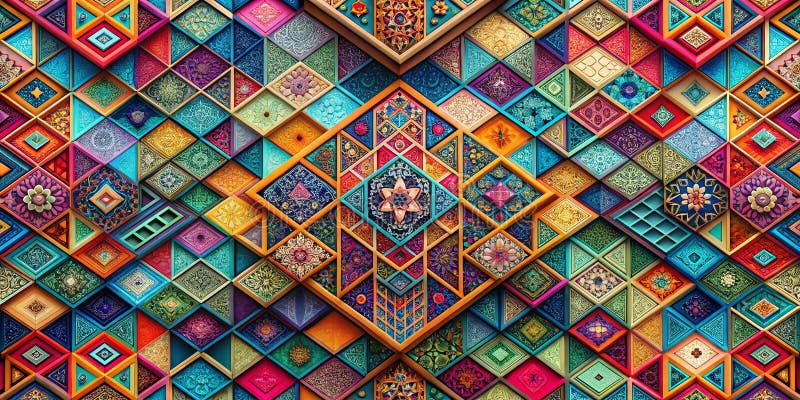 Dynamic Abstract Geometric Background Featuring Intertwined Squares and ...