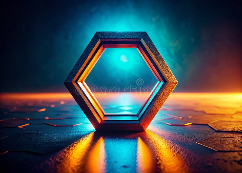 Intriguing Abstract Geometric Background Featuring LowLight Hexagon ...