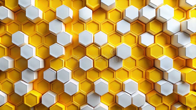 Dynamic Yellow Honeycomb Background a Striking Hexagonal Abstract ...