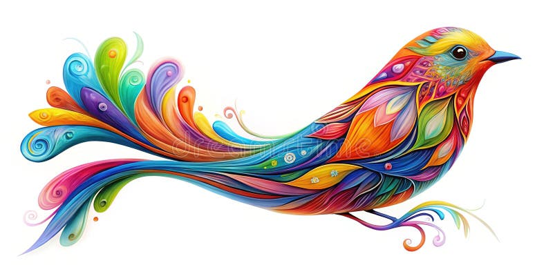 Captivating Abstract Bird Wall Art Elegant Flowing Patterns and Vibrant ...