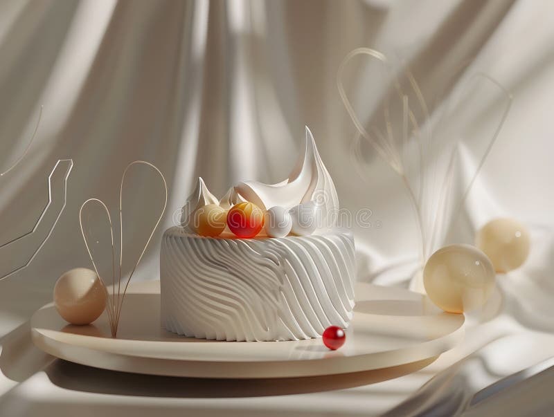 Captivating Abstract Birthday Cake with Organic and Geometric Design in ...