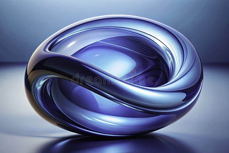 A Captivating Abstract Blue Glossy Object Smooth Curves and Minimalist ...