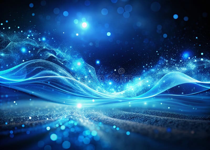 Captivating Abstract Blue Light Waves Dance Across a Dark Background Creating a Mesmerizing ...
