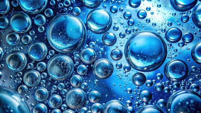 Captivating Abstract Blue Liquid Background with Air Bubbles a Viscous ...