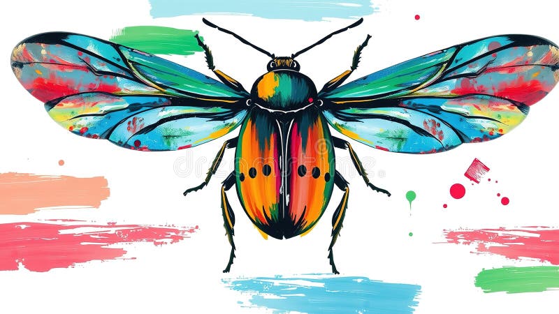 Vibrant Abstract HandPainted Bug Art a Unique Expressive Piece for Your ...