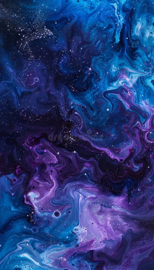 Captivating Abstract Cosmic Waves in Blue and Violet with Sparkling ...