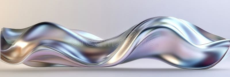 Intricate Abstract 3D Design Depicting Smooth Flowing Metallic Waves ...